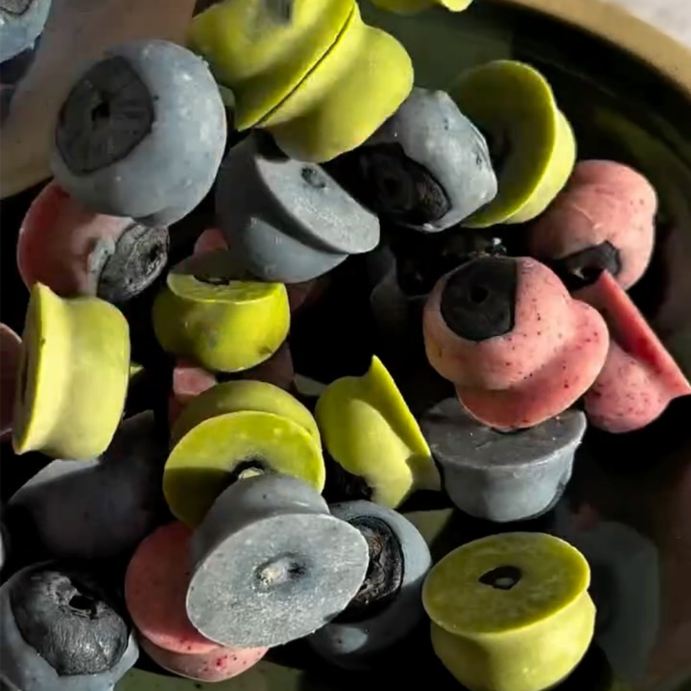 Blueberry Candies with Funky Fat Chocolate